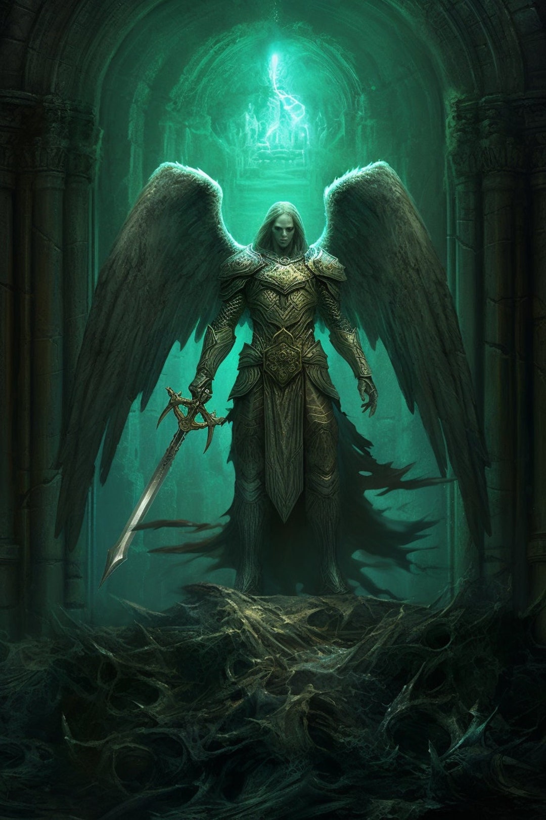 The Angel of the Underworld AI Generated Digital Artwork - Etsy