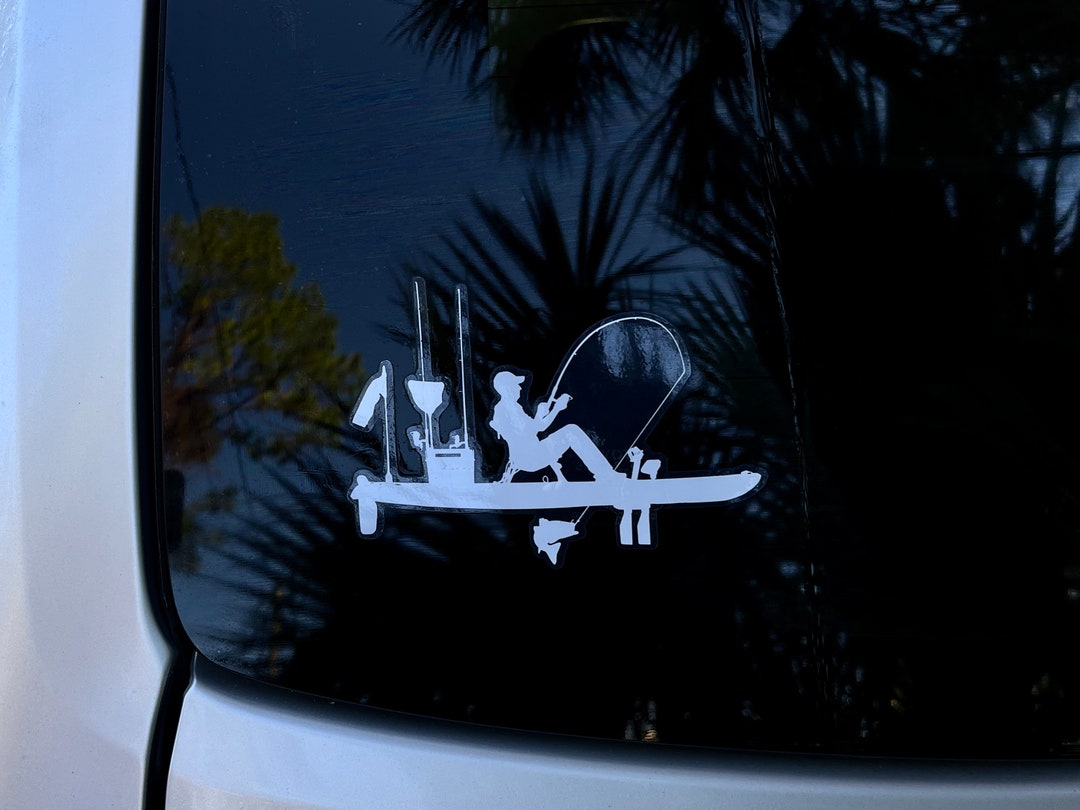 Pedal Fishing Kayak Window Sticker - Custom Realistic Design for Hobie ...