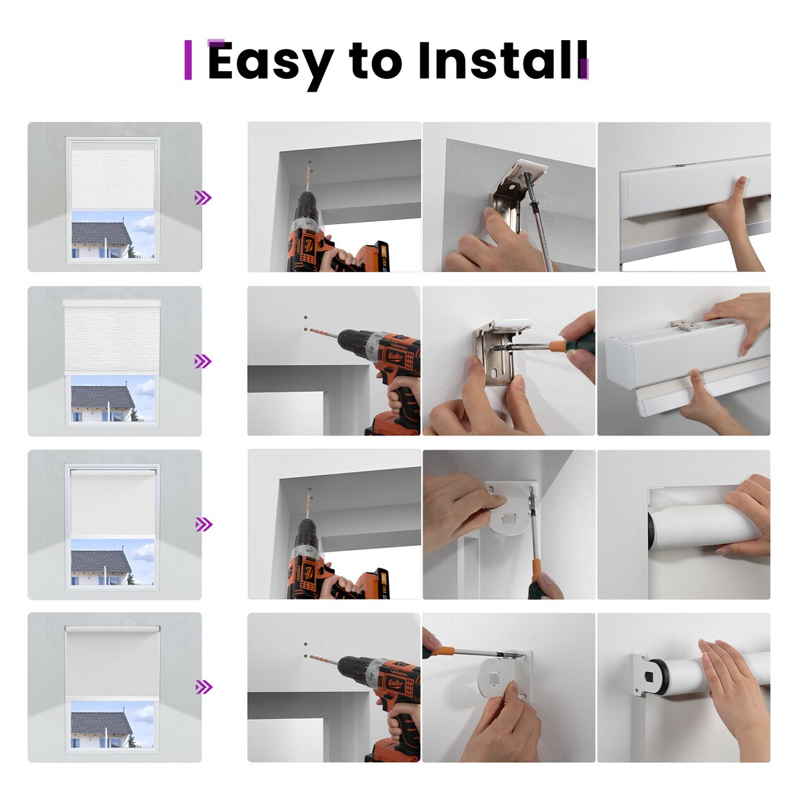 Astomi Motorized Zebra Blinds for Window, Smart Blinds, Remote Control ...