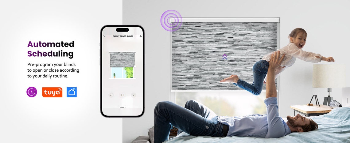 Astomi Motorized Zebra Blinds for Window, Smart Blinds, Remote Control ...