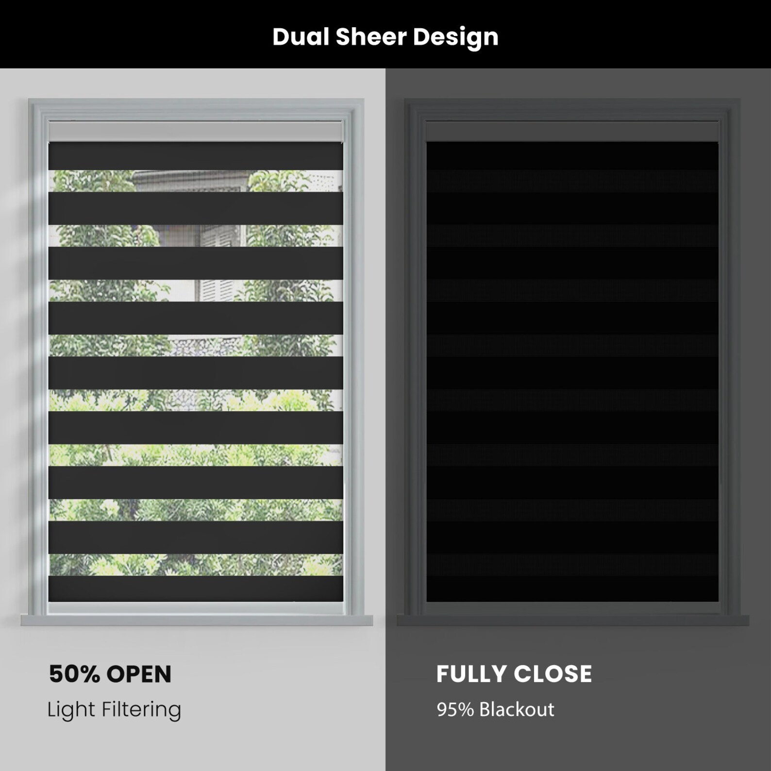 Astomi Motorized Zebra Blinds for Window, Smart Blinds, Remote Control ...