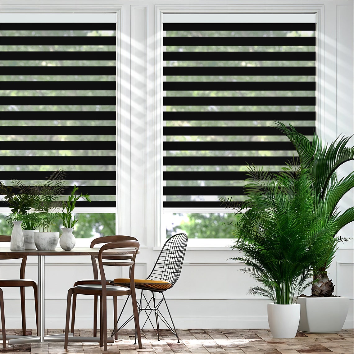Astomi Motorized Zebra Blinds for Window, Smart Blinds, Remote Control ...