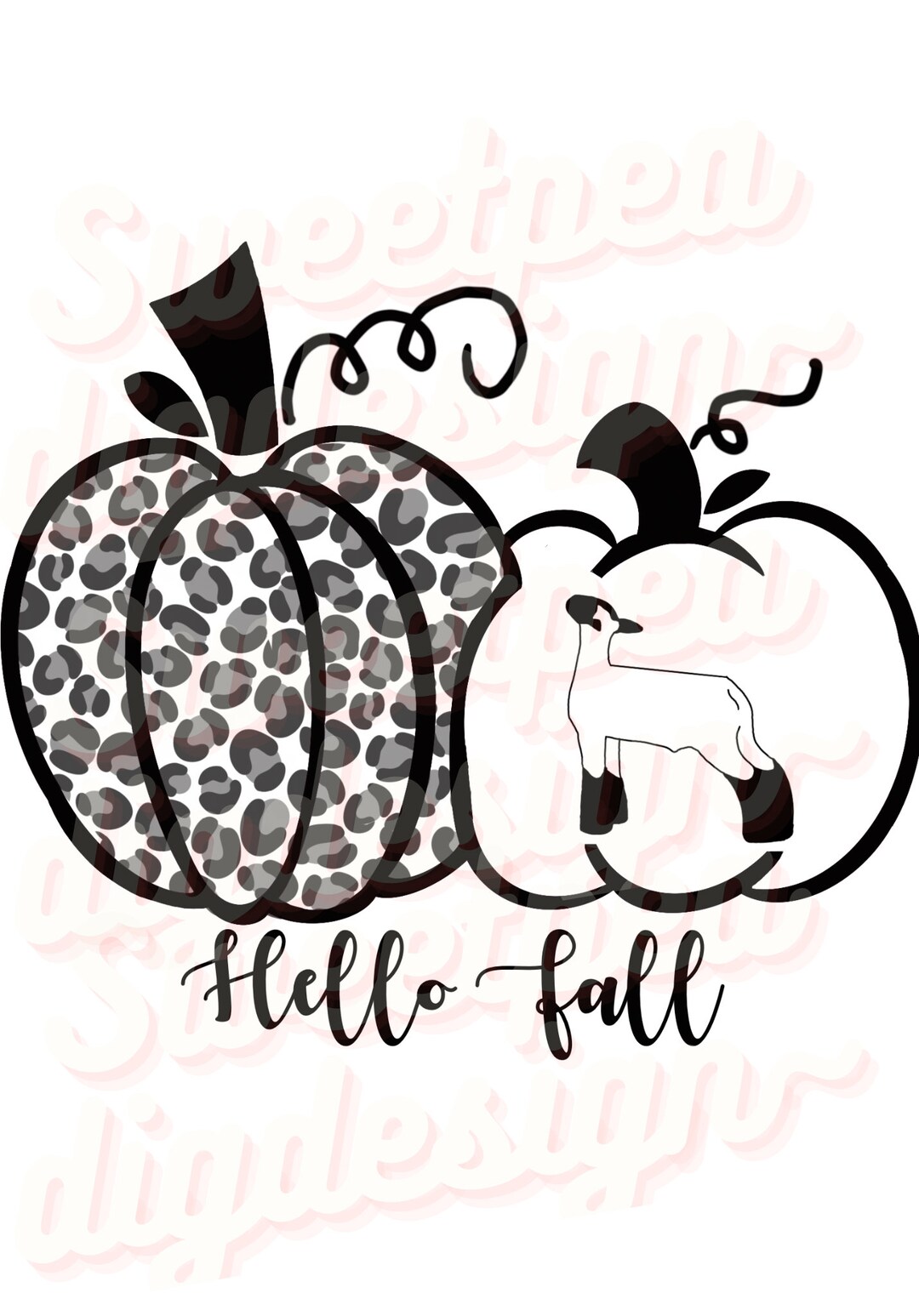 Hello Fall Pumpkins With Lamb and Swine Options - Etsy