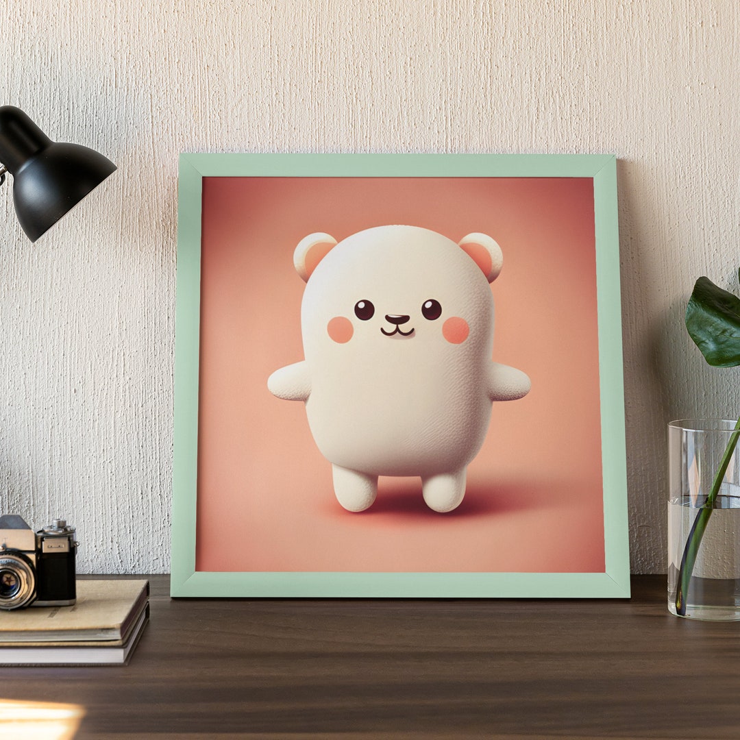 Digital Download: Adorable 3D Cartoon Cute Teddy Bear on Coral ...