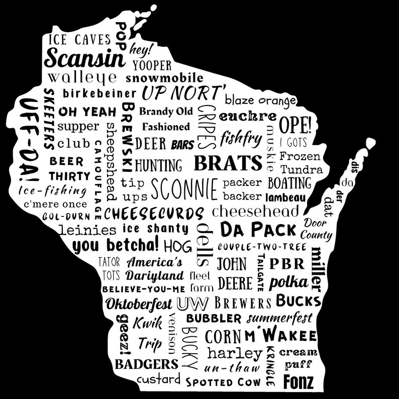Wisconsin Lingo T-shirt, Wisconsin Shirt, Wisconsin Tee, Wisconsin ...