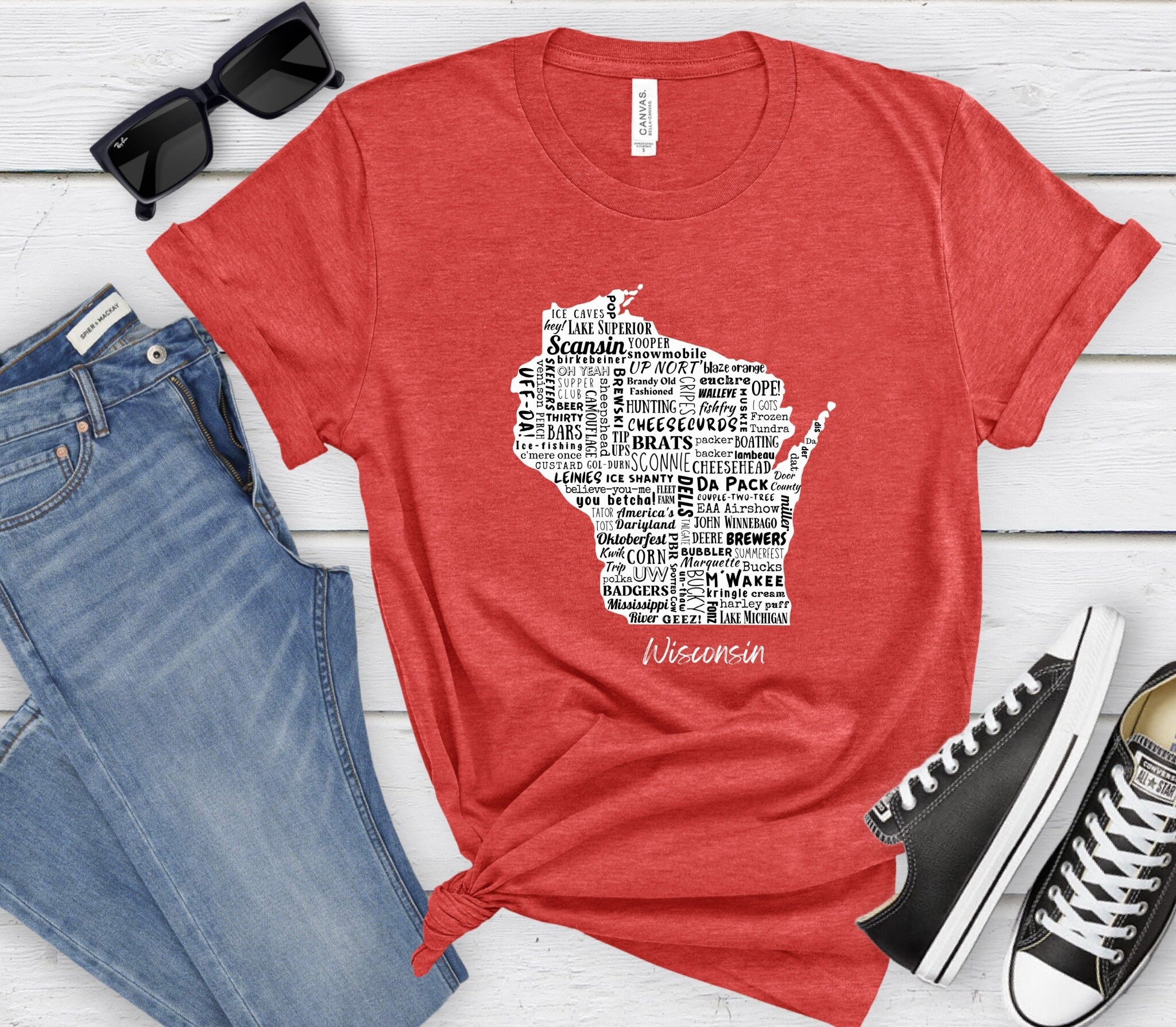 Wisconsin Lingo T-shirt, Wisconsin Shirt, Wisconsin Tee, Wisconsin ...