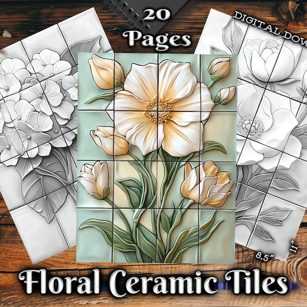 Ceramic Flower Tile - Etsy