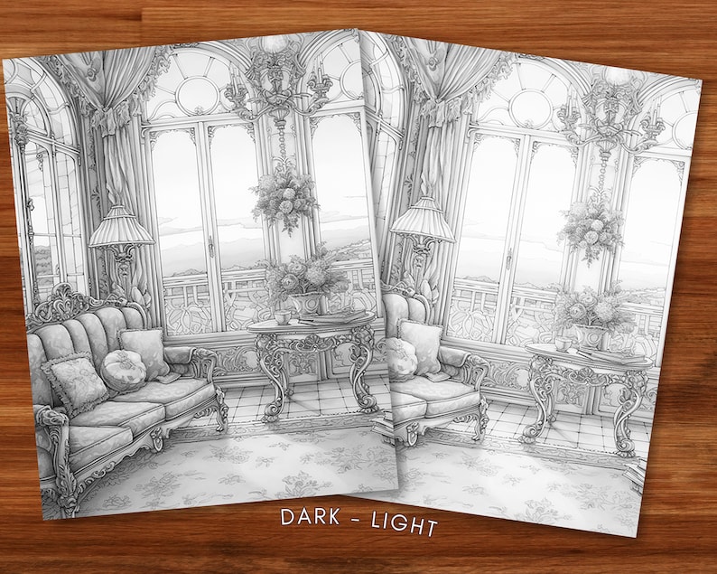 Dream Room Landscapes Adult Coloring Book Beautiful Scenery - Etsy