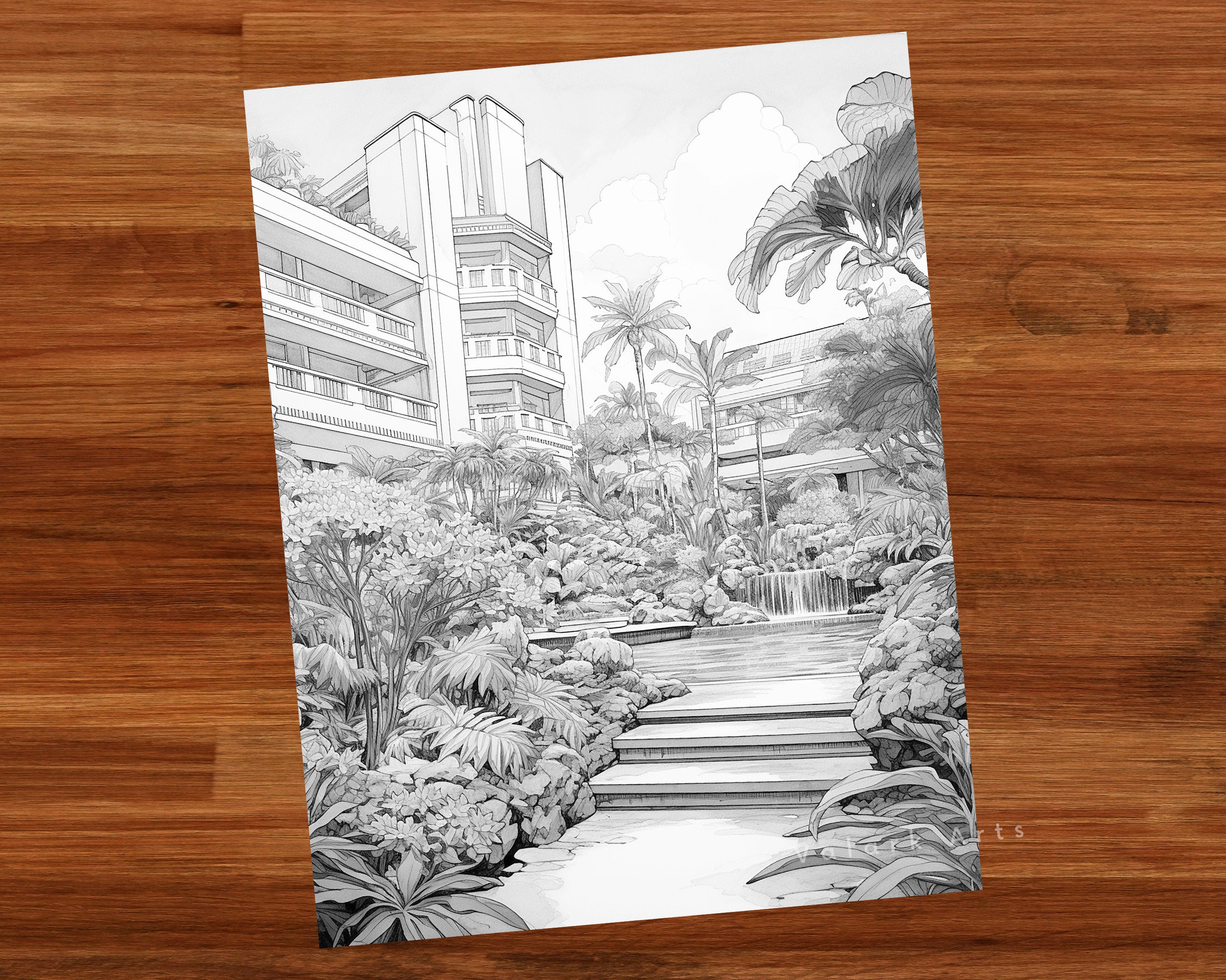 Summer Vacation Resorts Adult Coloring Book Beautiful - Etsy