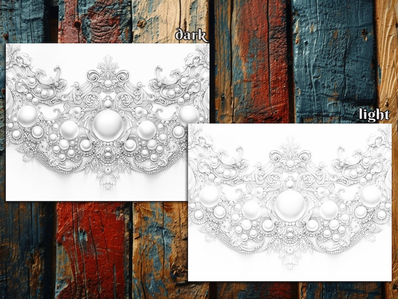 Antique Jewelry Adult Coloring Pages, Gemstone Trinkets Grayscale ...