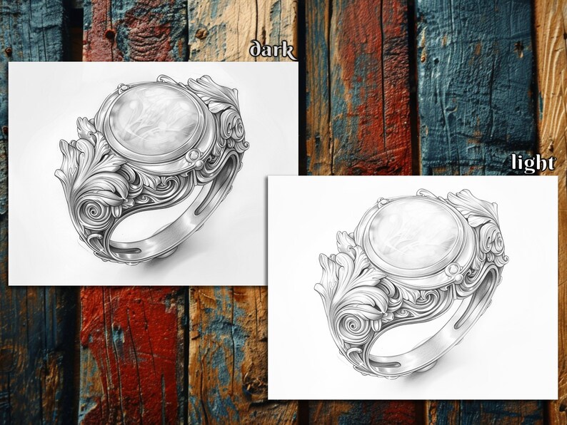 Antique Jewelry Adult Coloring Pages, Gemstone Trinkets Grayscale ...