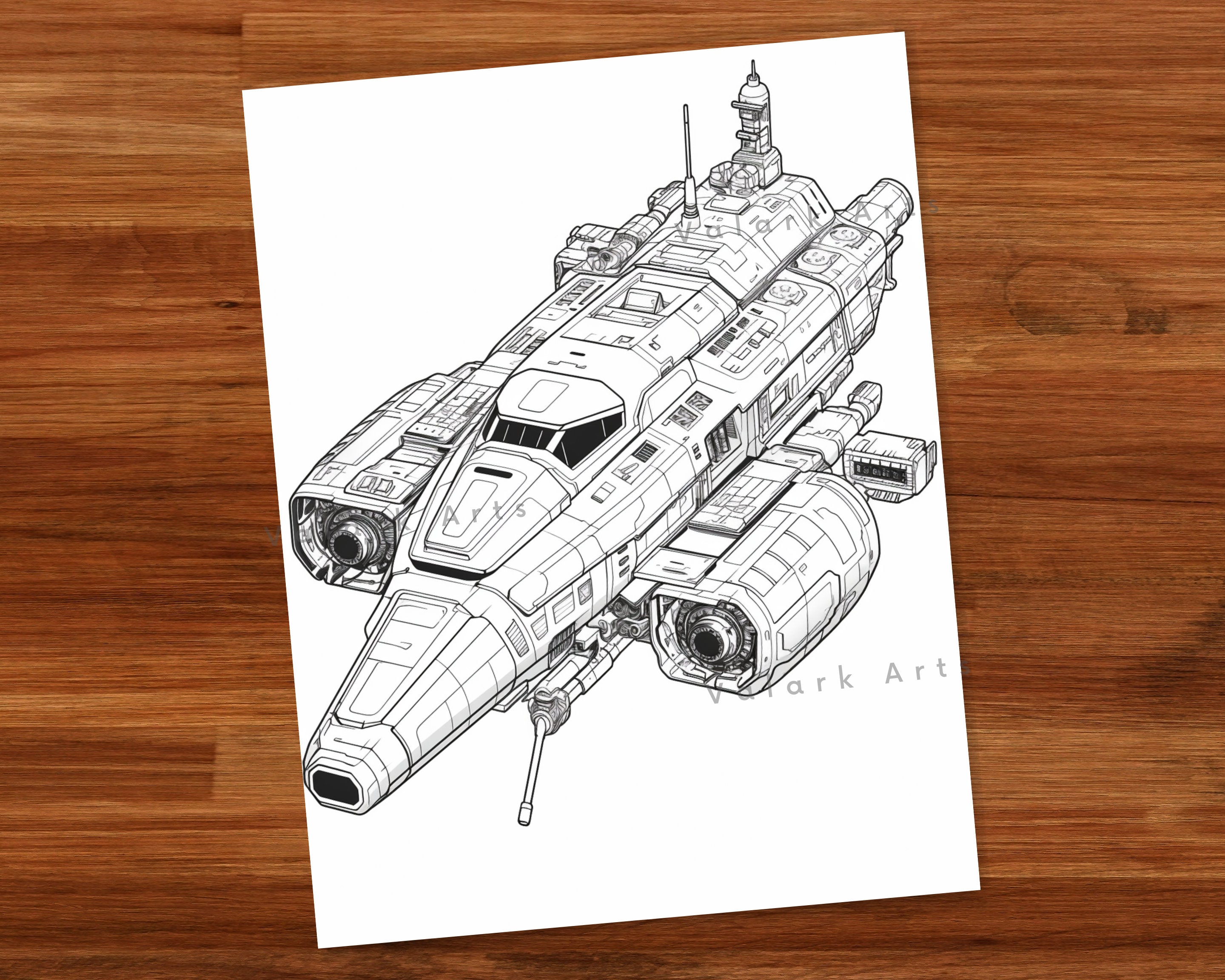Spaceships Coloring Book Science Fiction for Teens and Adults Coloring ...