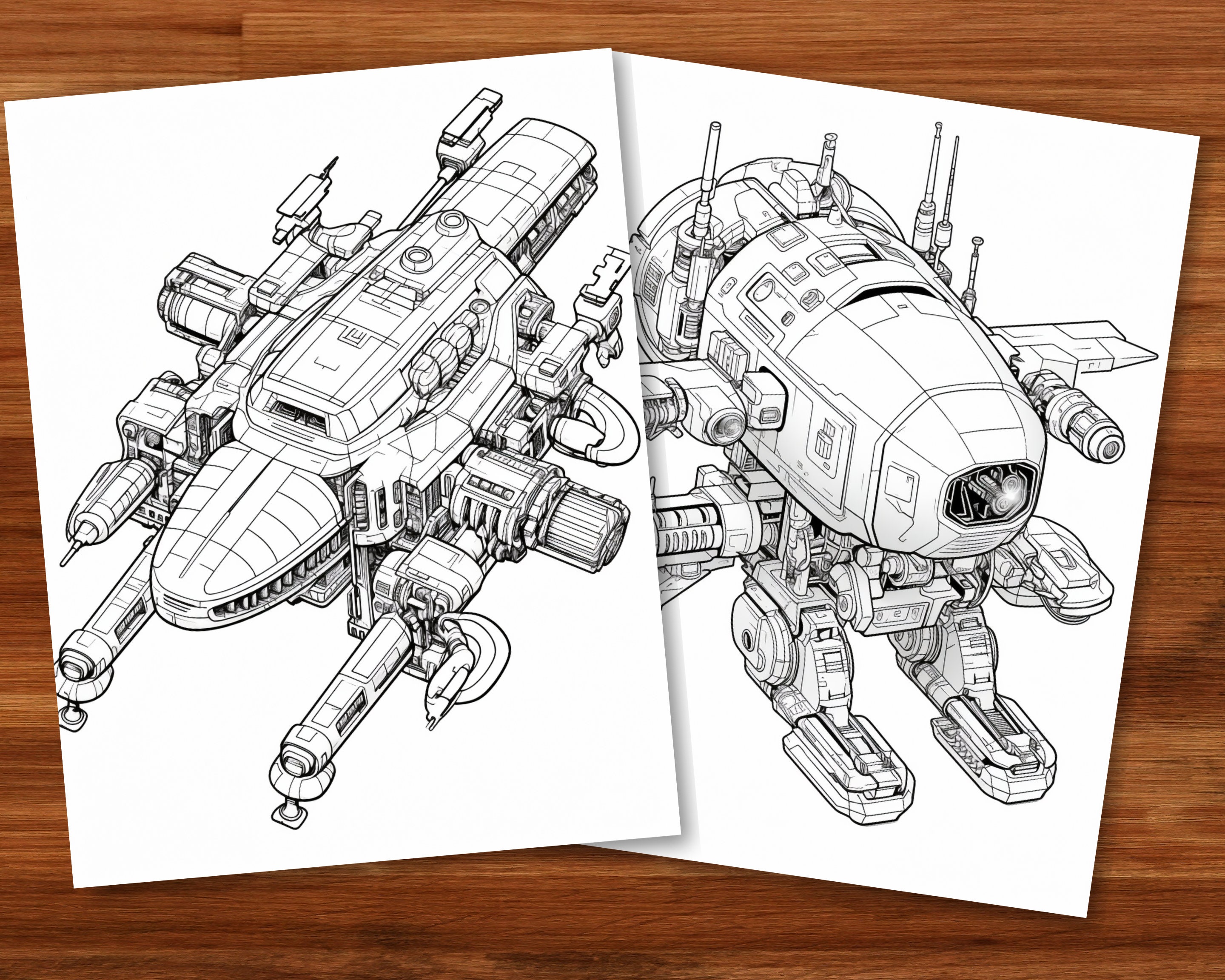 Spaceships Coloring Book Science Fiction for Teens and Adults Coloring ...