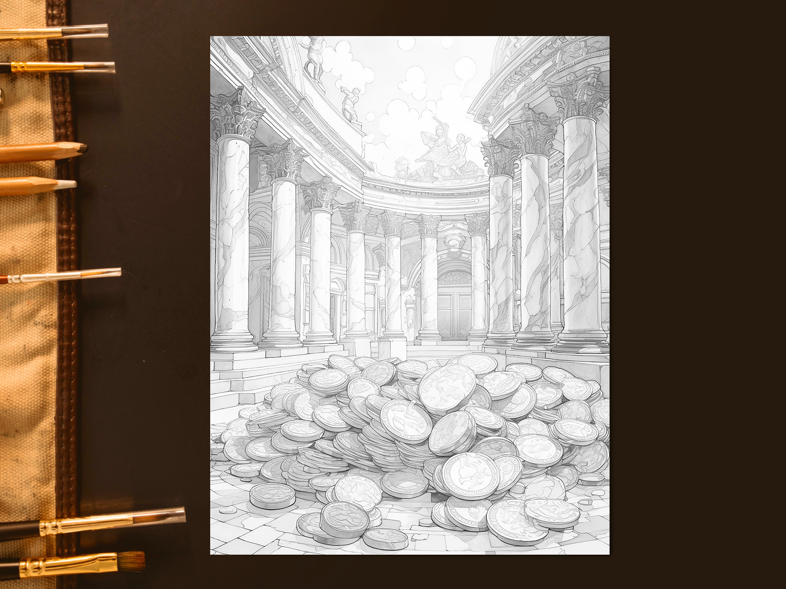 Ancient Rome Adult Grayscale Coloring Pages Beautiful Landscapes ...