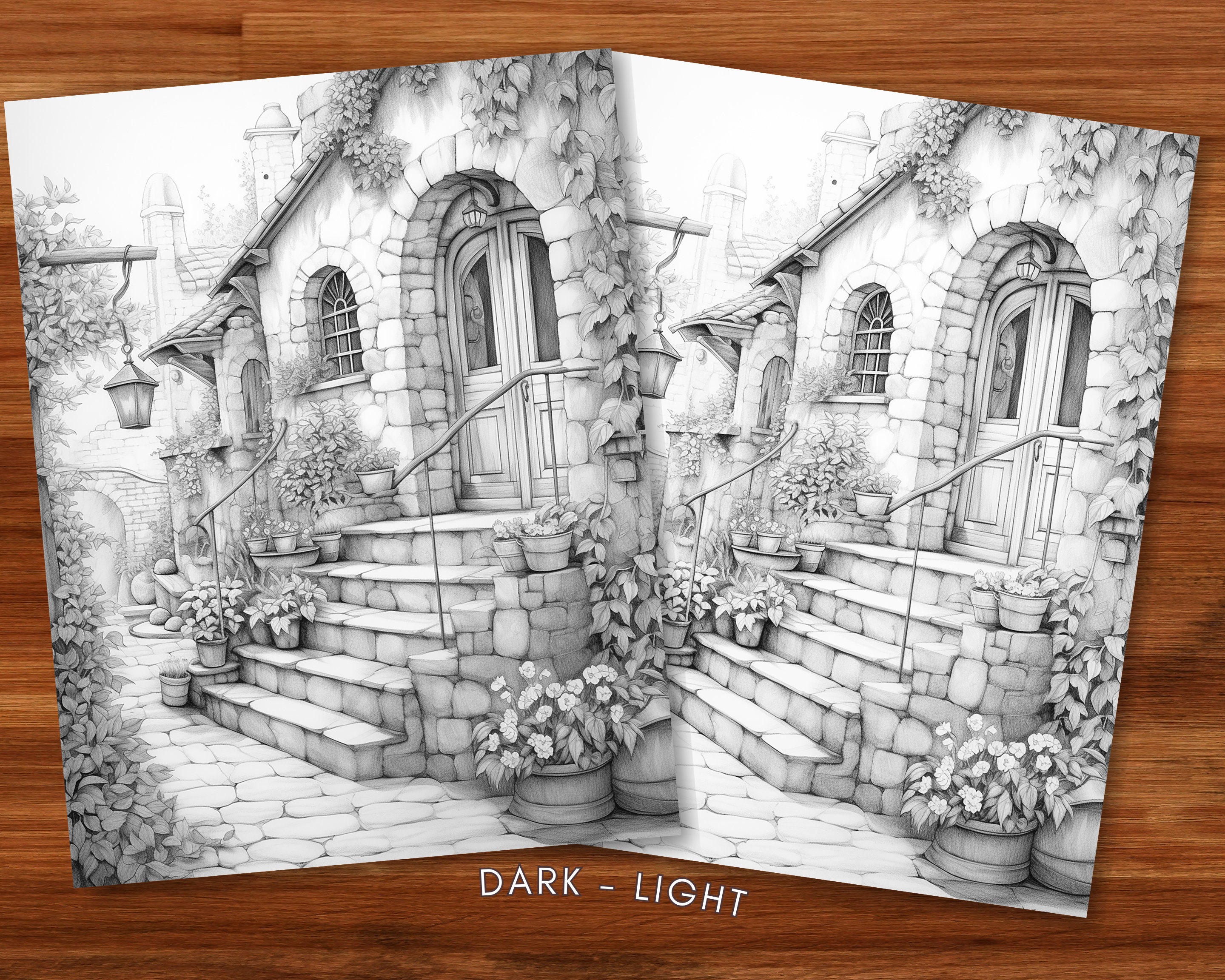 Beautiful City Alleys Adult Coloring Book Beautiful Landscapes ...