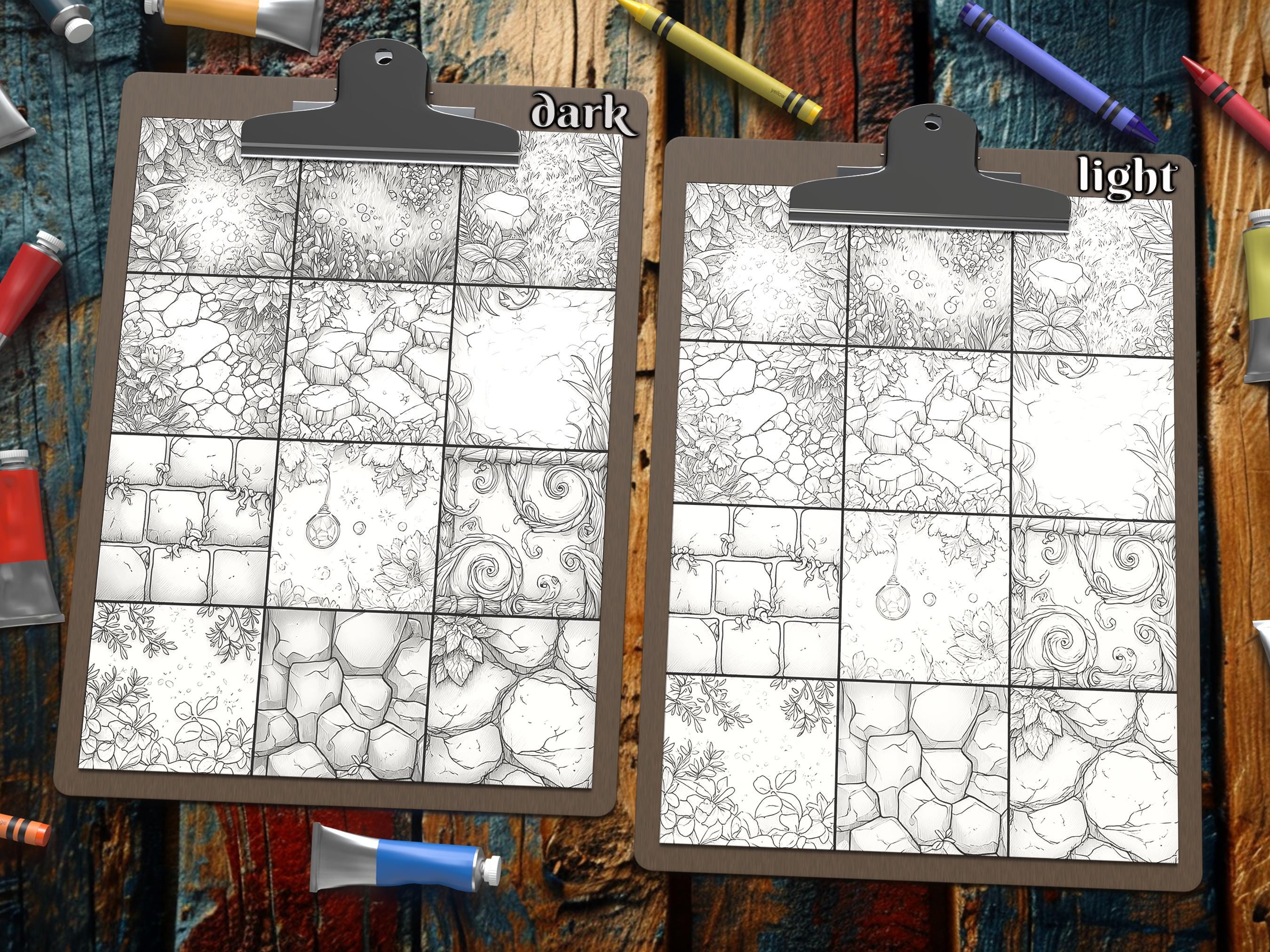 Grayscale Coloring Pages - Download, Print and Color - Grid ...