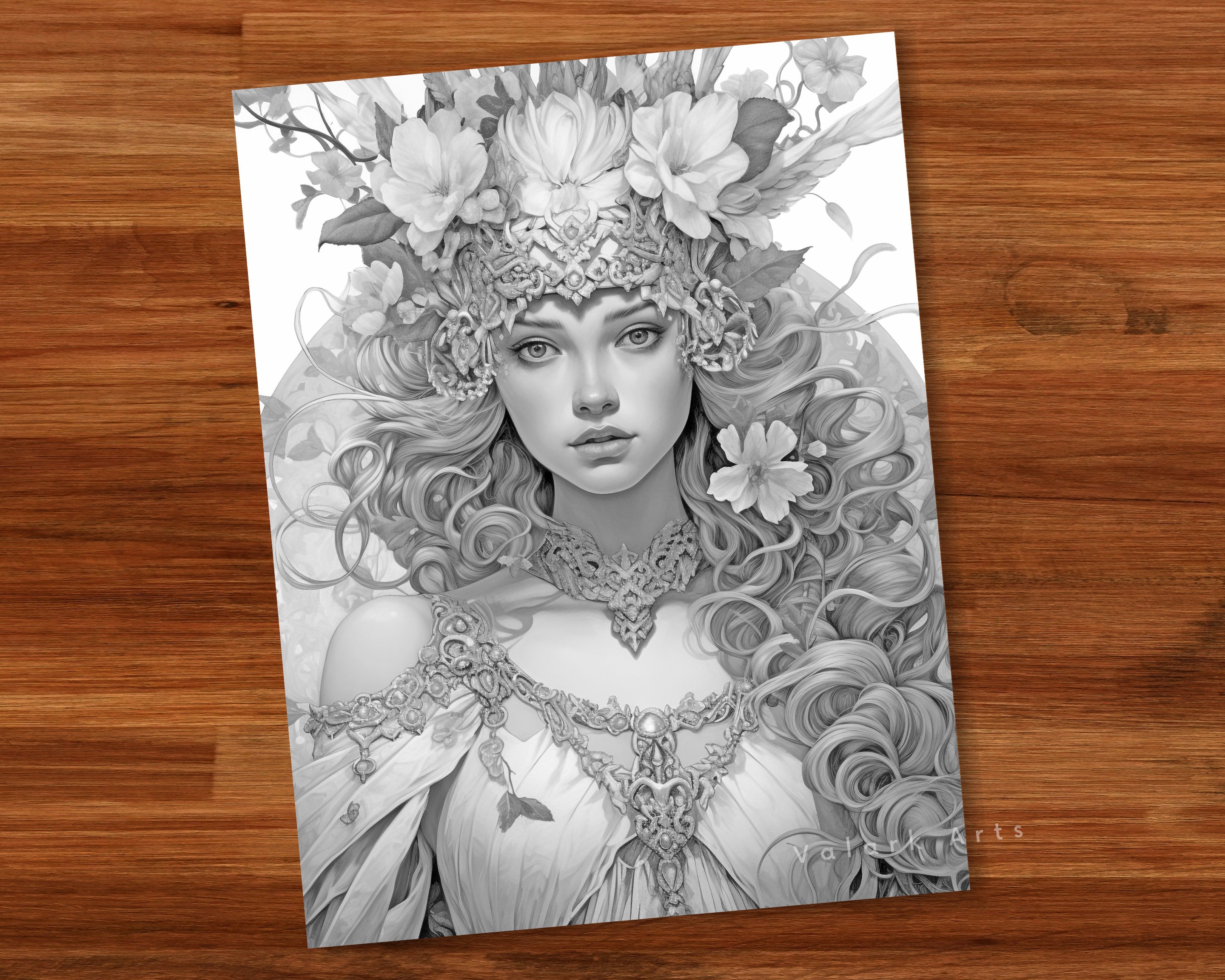 Fantasy Queens Adult Coloring Book Beautiful Women Portraits - Etsy