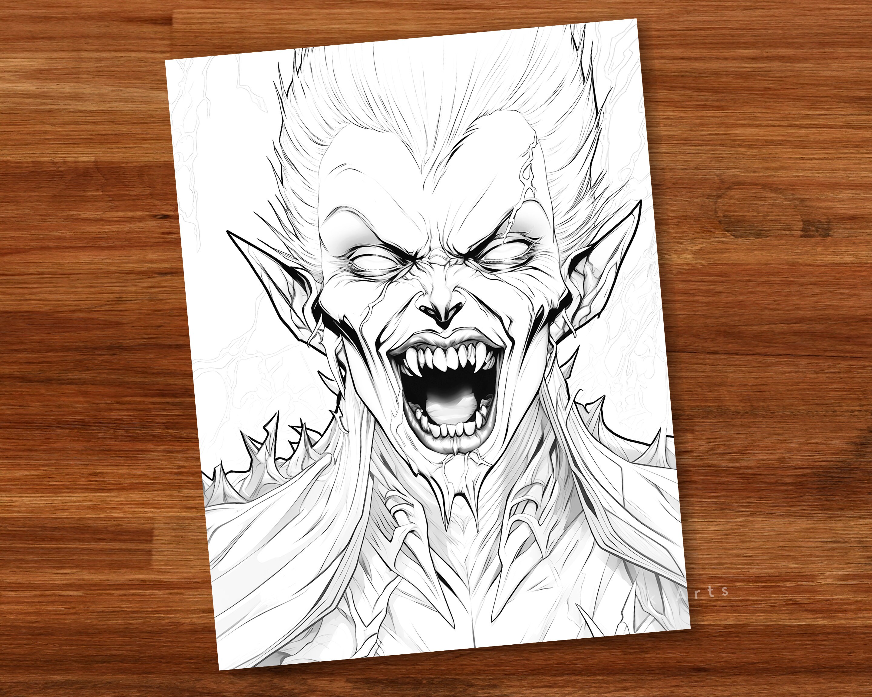Vampires Adult Coloring Book Fantasy Creatures Coloring Page Digital ...