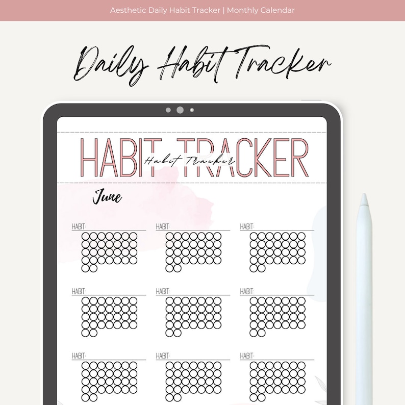 Habit Tracker Printable Daily Habit Checklist Full - Etsy