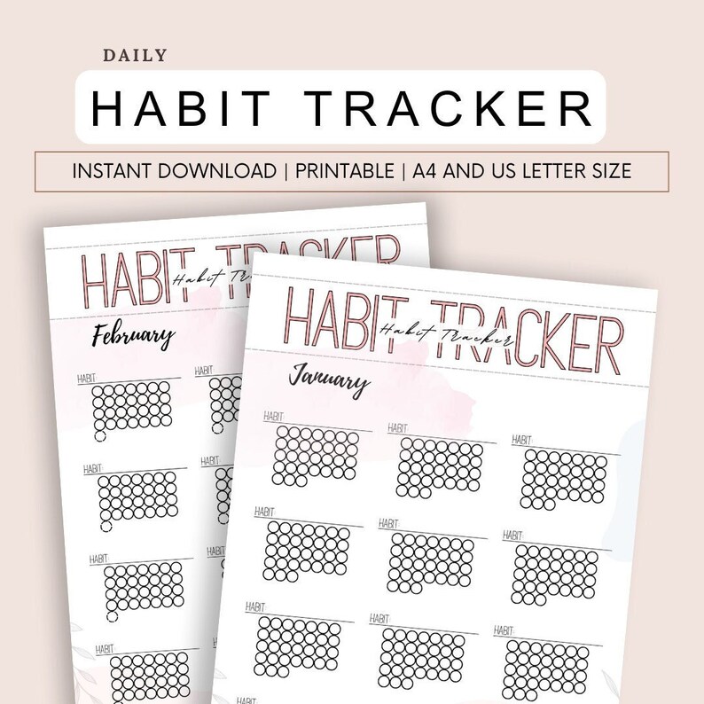 Habit Tracker Printable Daily Habit Checklist Full - Etsy