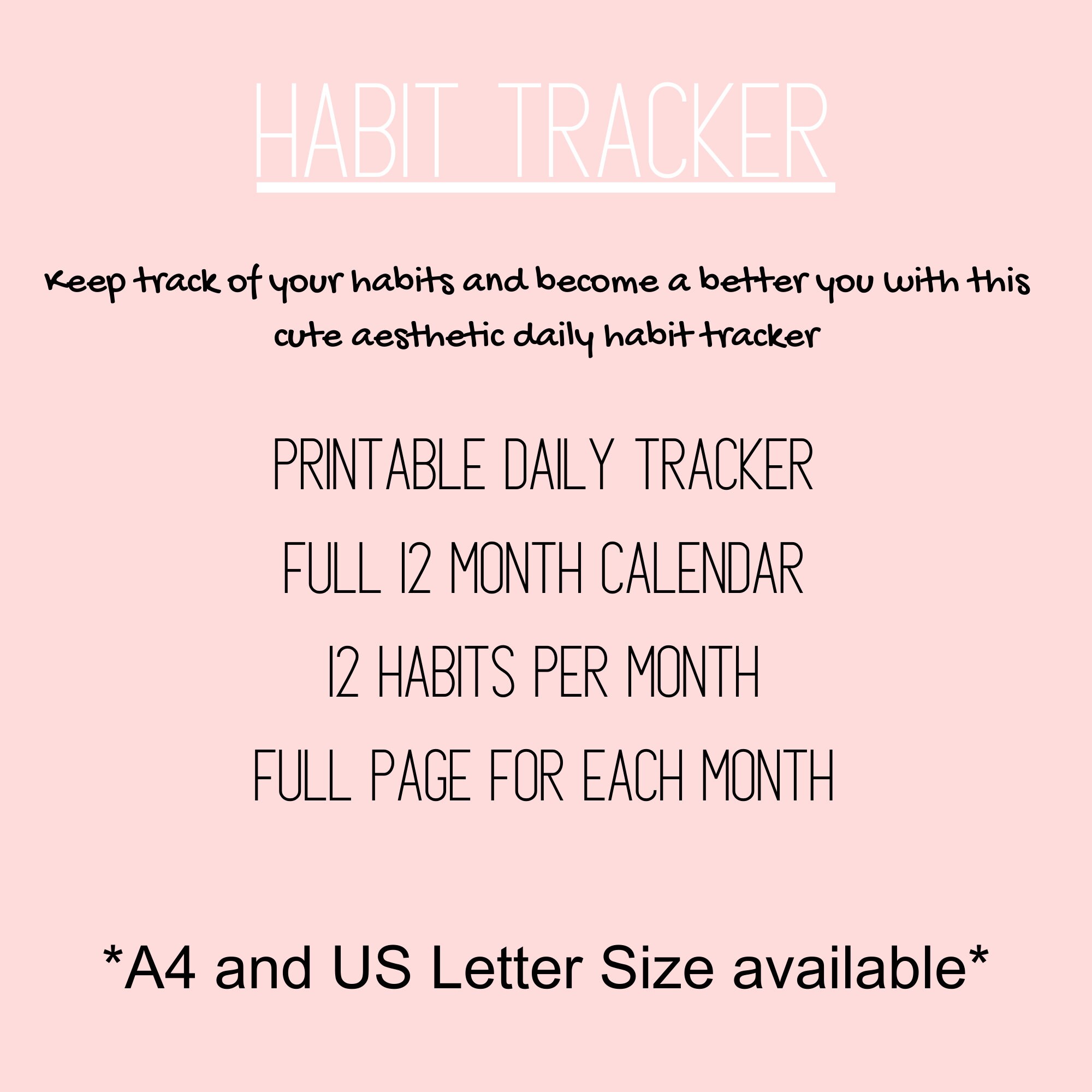 Habit Tracker Printable Daily Habit Checklist Full - Etsy