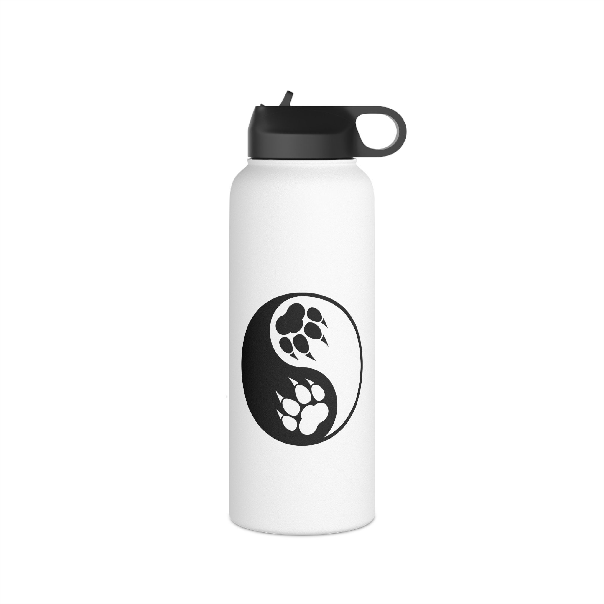 Zen Cat Water Bottle Yin Yang Stainless Steel Water Bottle, Standard ...