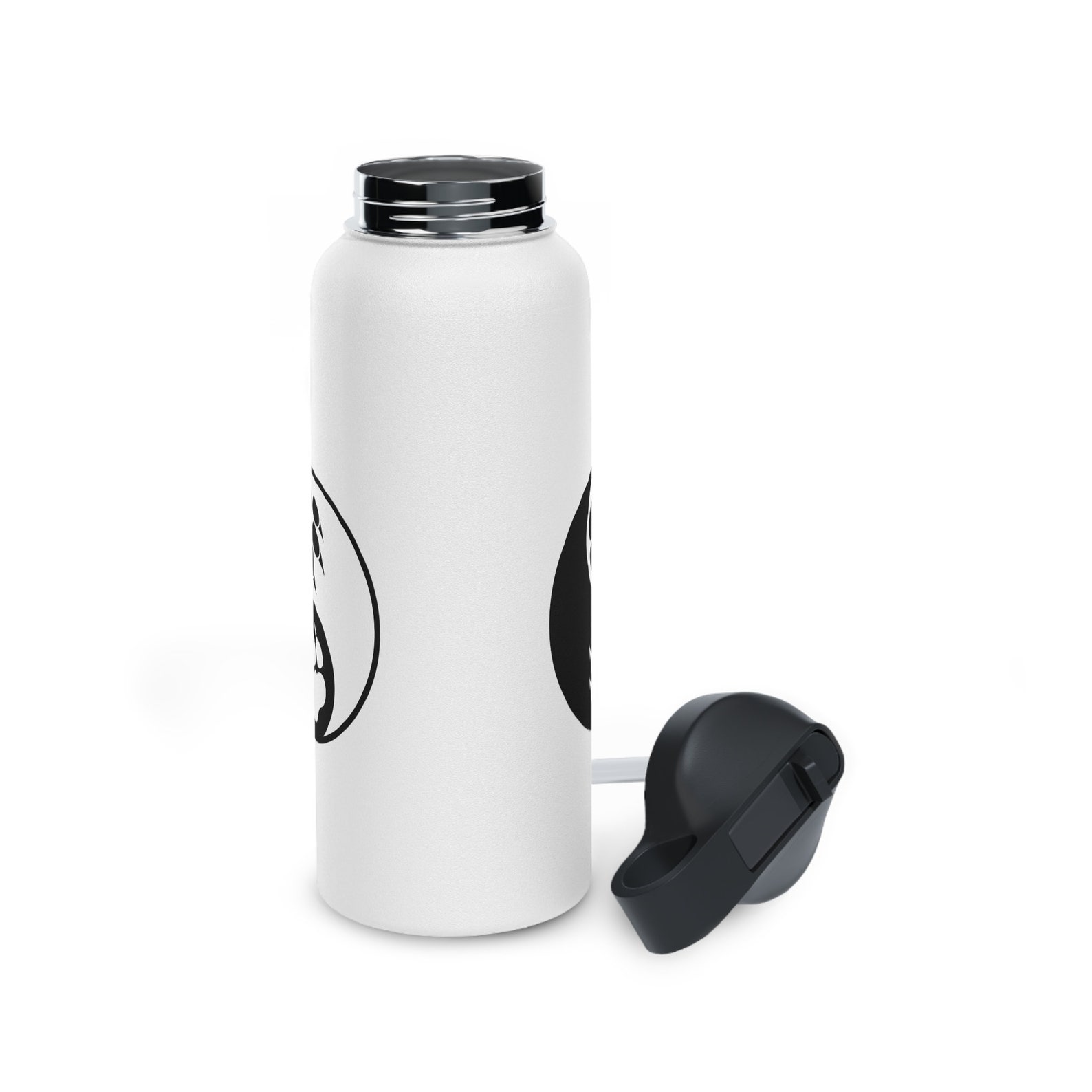 Zen Cat Water Bottle Yin Yang Stainless Steel Water Bottle, Standard ...