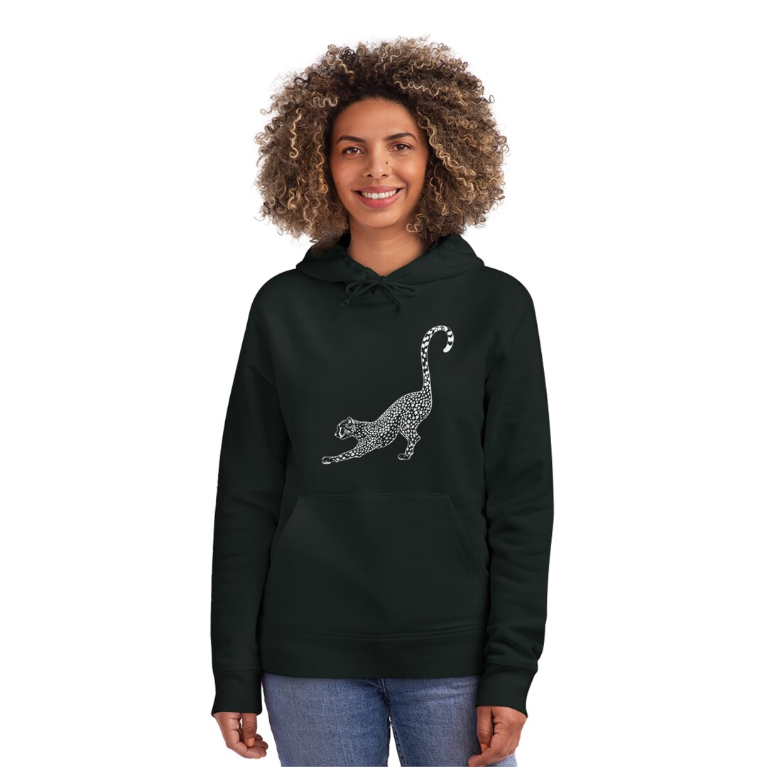 Cheetah Print Cat Shirt Stretch Organic Hoodie Sweatshirt Unisex Shirt ...