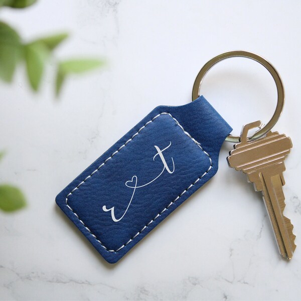 Initial Keychain - Etsy
