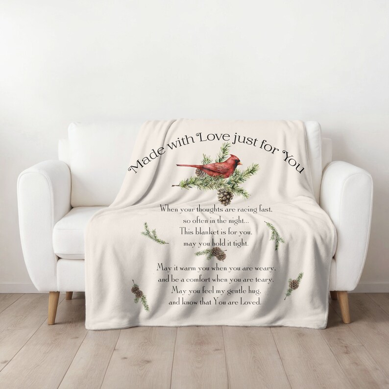 Cardinal Memorial Blanket,in Loving Memory Blanket,memorial Gift for ...