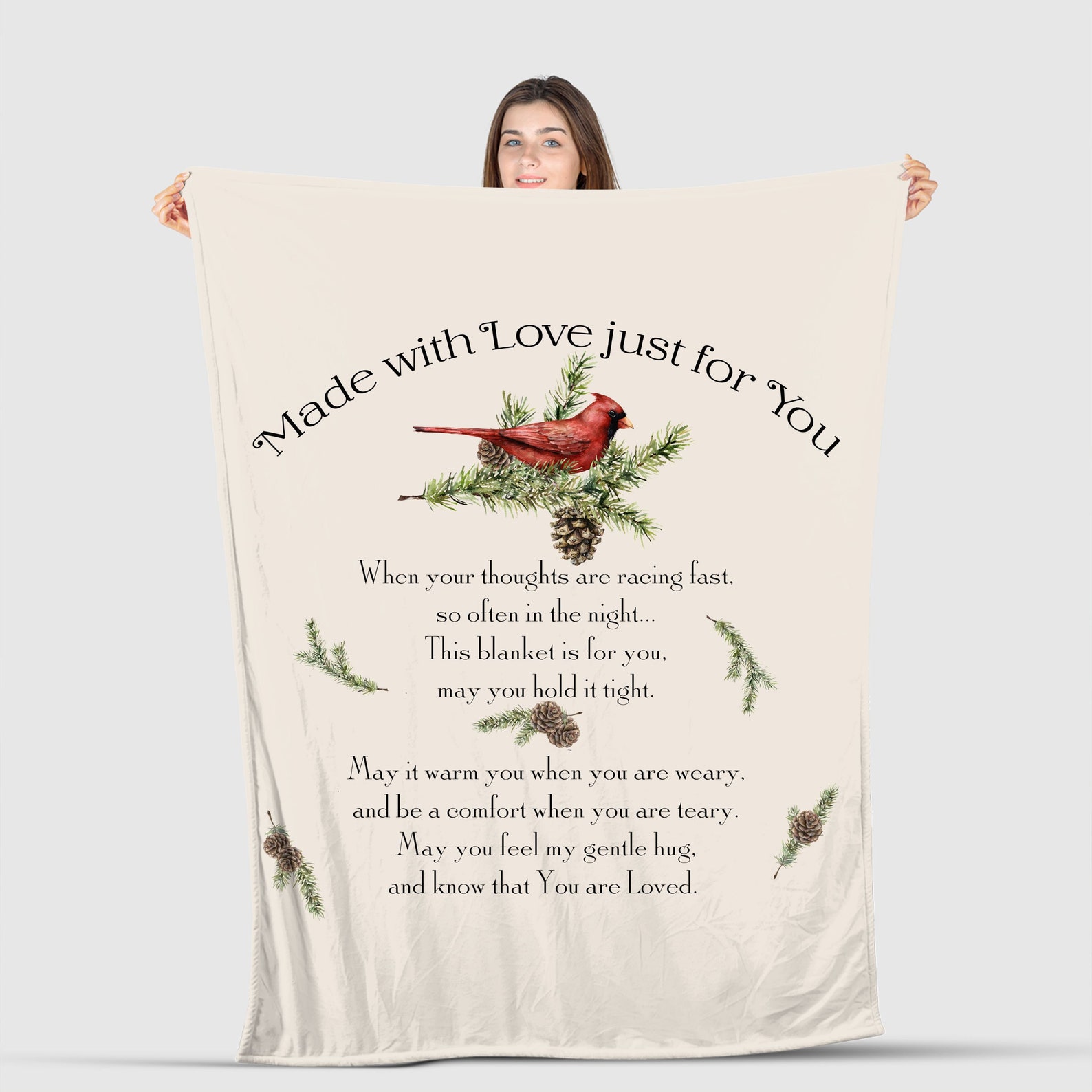 Cardinal Memorial Blanket,in Loving Memory Blanket,memorial Gift for ...