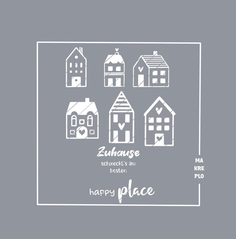 Digitale Plotterdatei Häuser und Sprüche - Etsy.de
