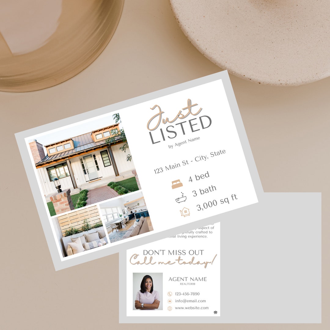Neutral Minimalistic Just Sold Real Estate Jumbo Postcard - Etsy