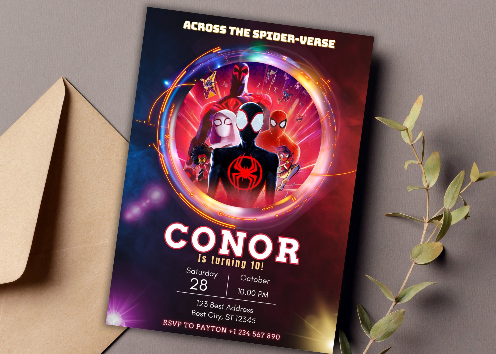 Editable Spiderverse Birthday Invitation Spider-verse Invite - Etsy