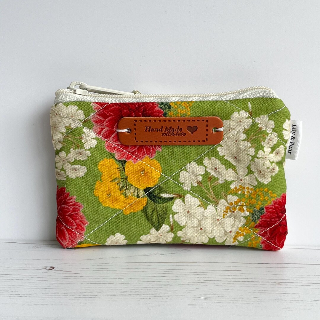 Floral Coin Purse, Quilted Fabric Pouch - Etsy