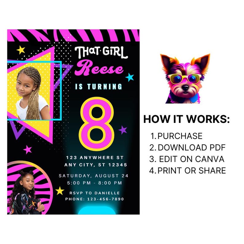 That Girl Lay Lay Birthday Invitation: Canva Template (5x7) - Etsy