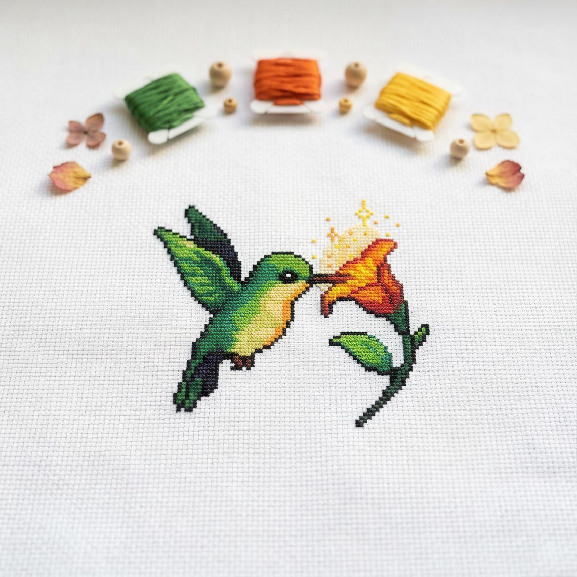 Cute Tiny Hummingbird Cross Stitch Pattern | Hoop Embroidery | PDF ...