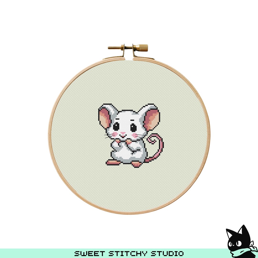 Cute Mice Cross Stitch Pattern | Hoop Embroidery | PDF | Instant ...