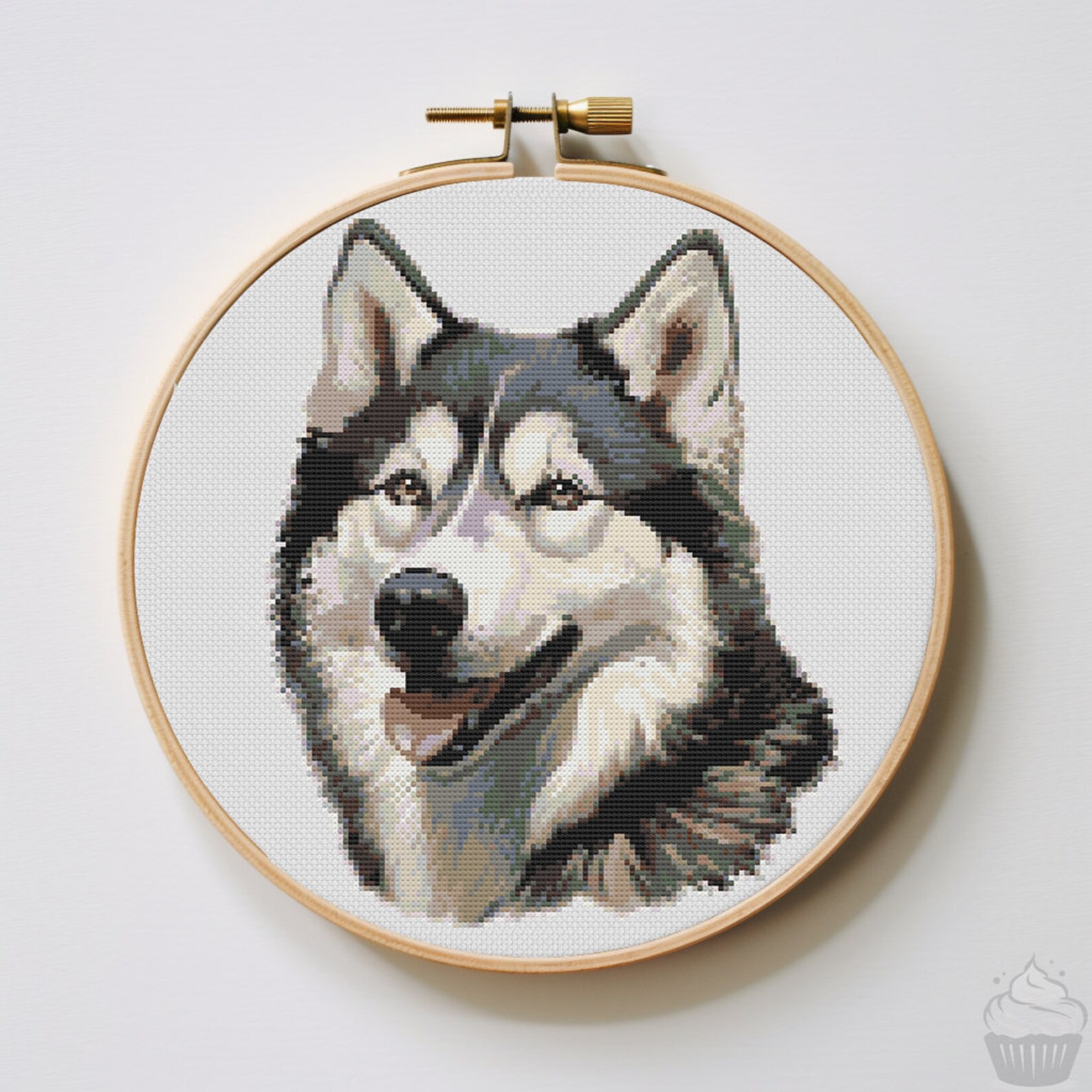 Husky Cross Stitch Pattern Hoop Embroidery PDF Instant Download ...