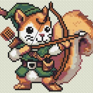 Cute Squirrel Archer Cross Stitch Pattern | Hoop Embroidery | PDF ...