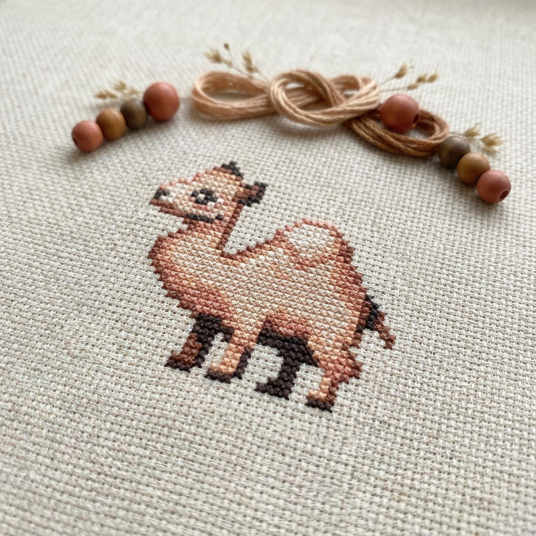 Camel Cross Stitch Pattern | Small Animal Embroidery (PDF) - Etsy