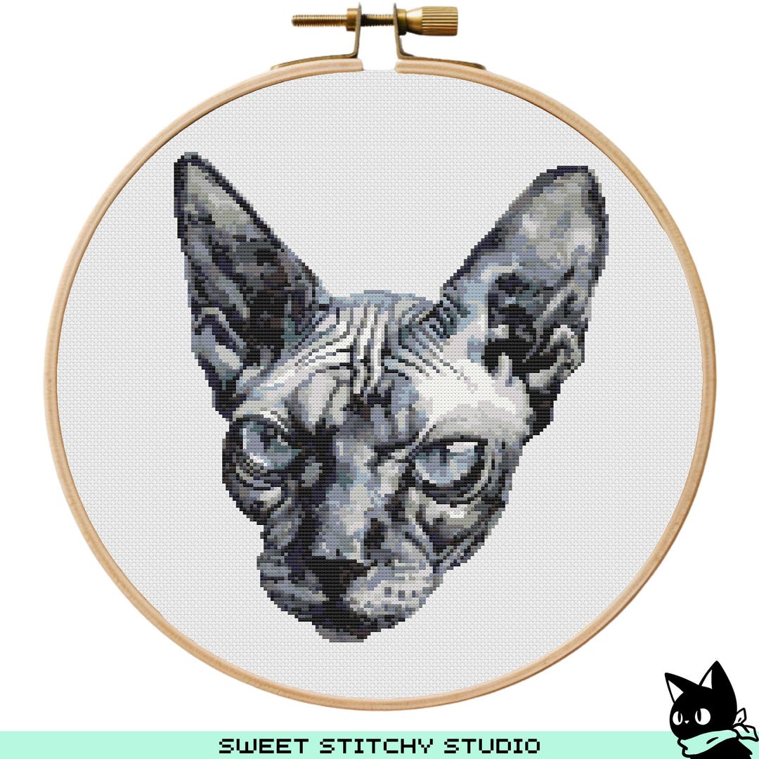 Sphynx Cat Cross Stitch Pattern | Hoop Embroidery | PDF | Instant ...