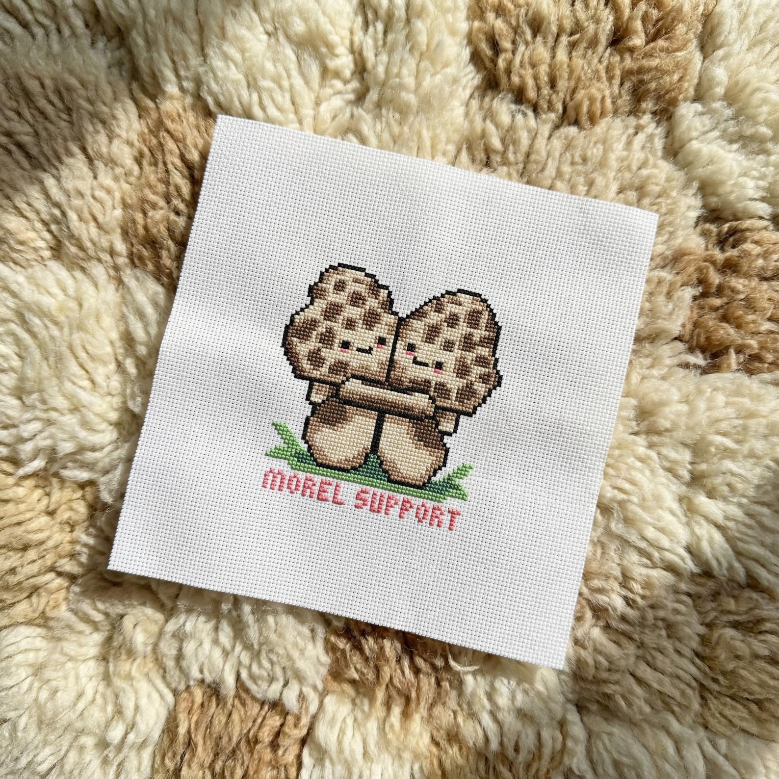 Cute Morel Support Cross Stitch Pattern | Hoop Embroidery | PDF ...