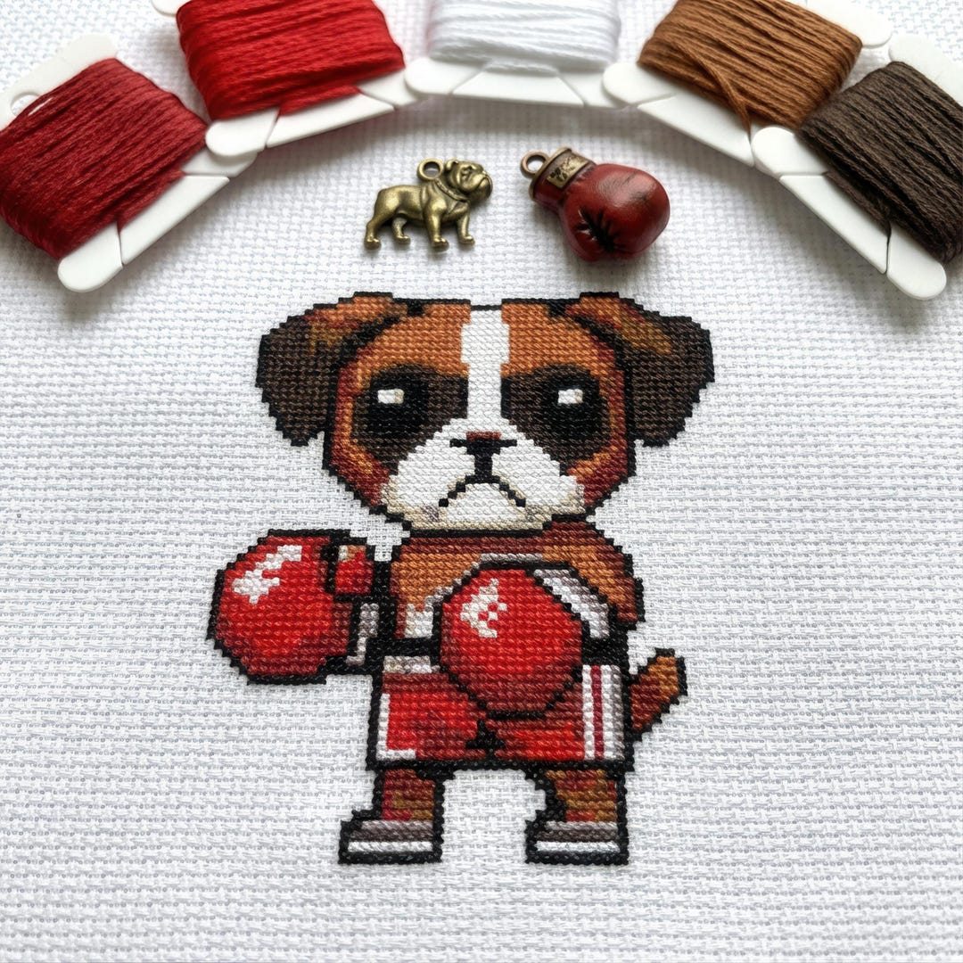 Cute Boxer Boxer Stitch Pattern | Hoop Embroidery | PDF | Instant ...