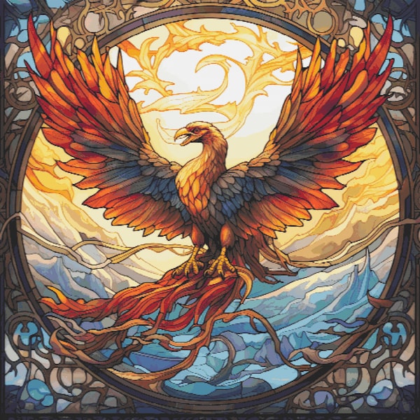 Phoenix Cross Stitch - Etsy