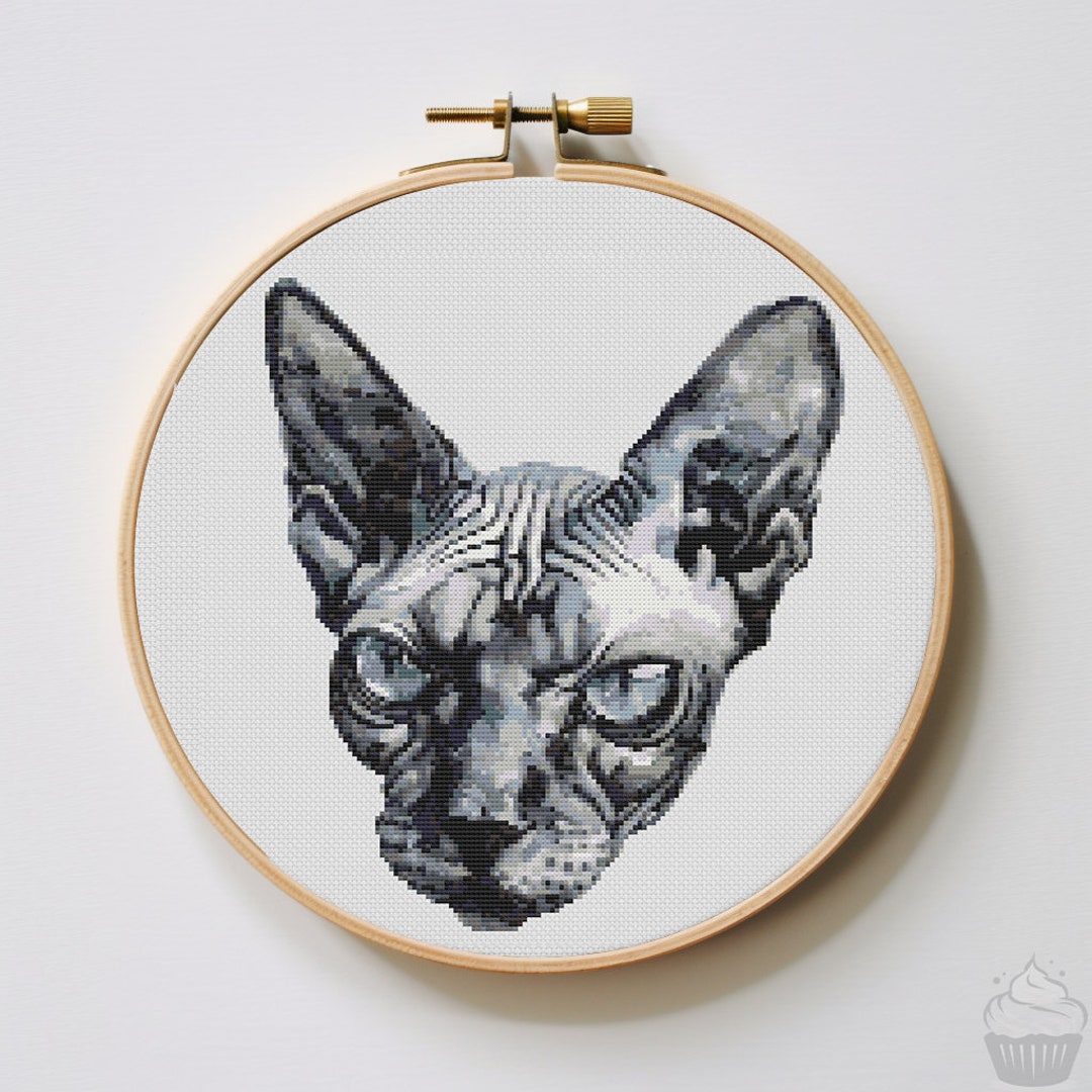 Sphynx Cat Cross Stitch Pattern | Hoop Embroidery | PDF | Instant ...