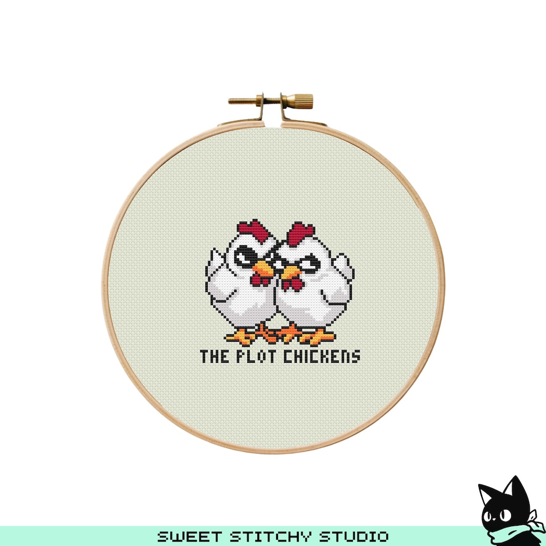 Cute the Plot Chickens Cross Stitch Pattern | Hoop Embroidery | PDF ...