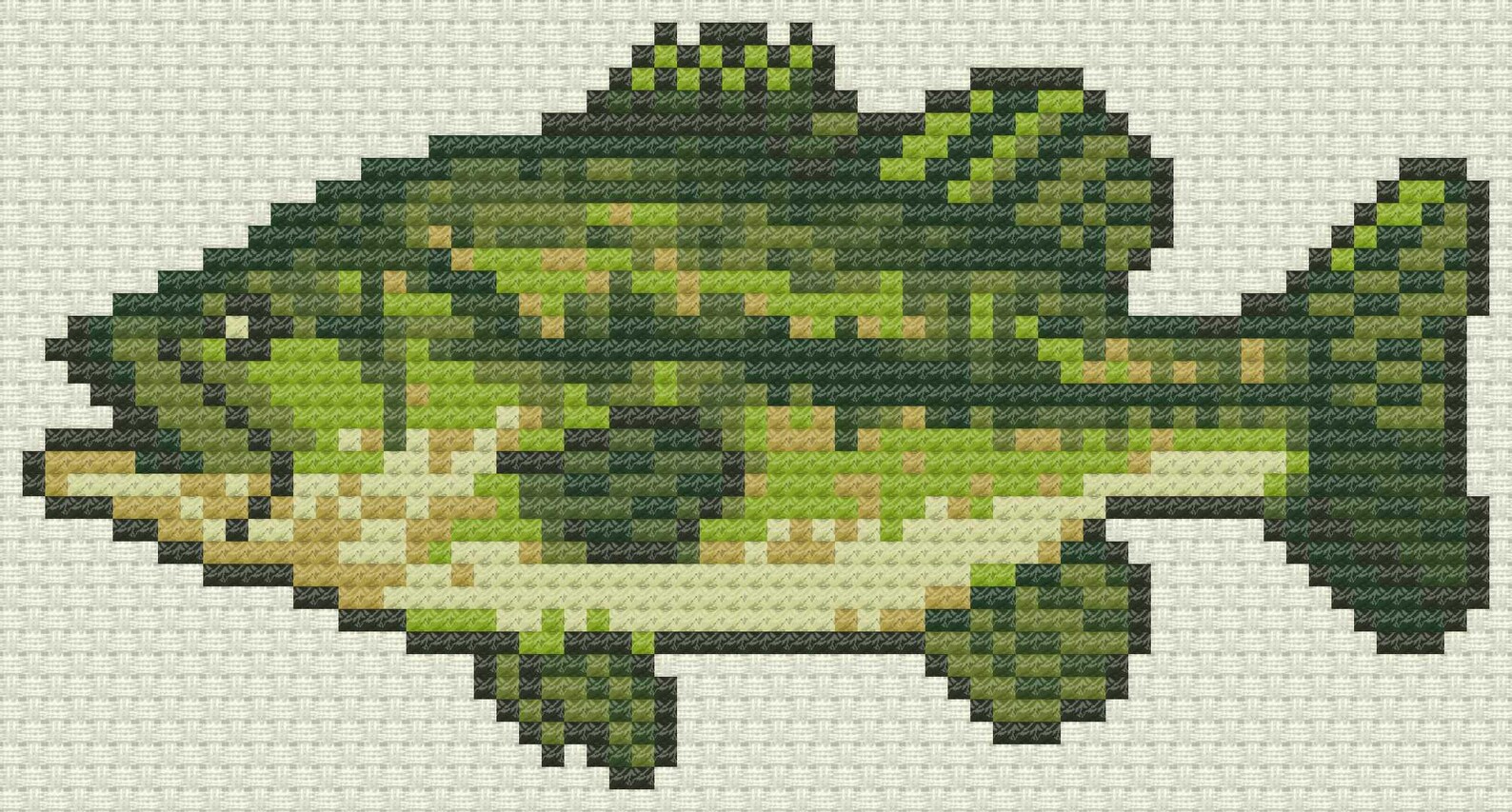 Cute Large Mouth Bass Fish Cross Stitch Pattern | Hoop Embroidery | PDF ...