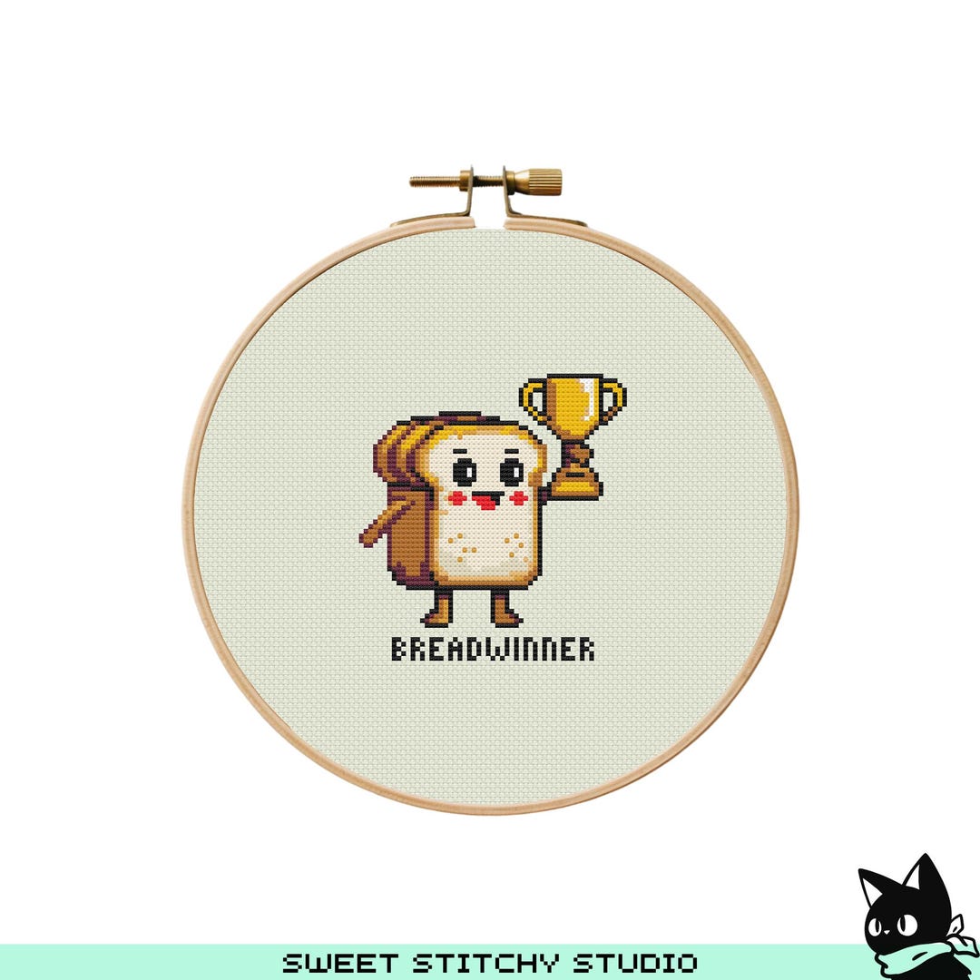 Cute Breadwinner Bread Cross Stitch Pattern | Hoop Embroidery | PDF ...