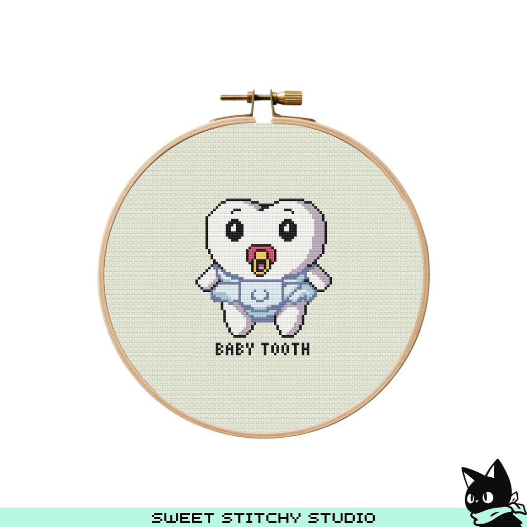 Cute Baby Tooth Cross Stitch Pattern | Hoop Embroidery | PDF | Instant ...
